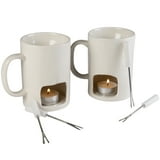 Evelots Mini Fondue Pot Set/Personal Fondue Mugs-Chocolate/Cheese/14 ...