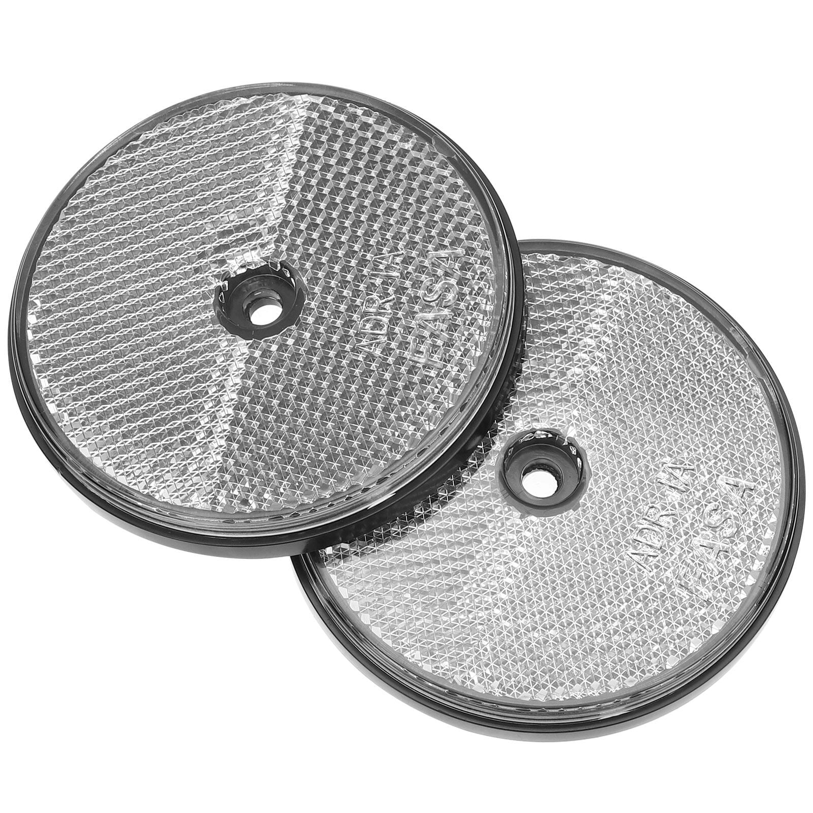 2pcs Driveway Reflector Round Front Reflector Trailer Bike Screw On ...