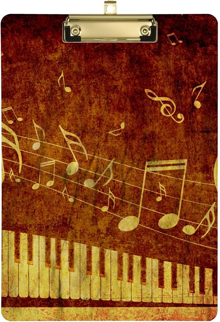 ZHANZZK Piano Keys Musical Notes Clipboard Hardboard Wood Nursing Clip ...