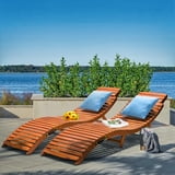 Homall Outdoor Foldable Acacia Wood Chaise Lounge, Weather-Resistant ...