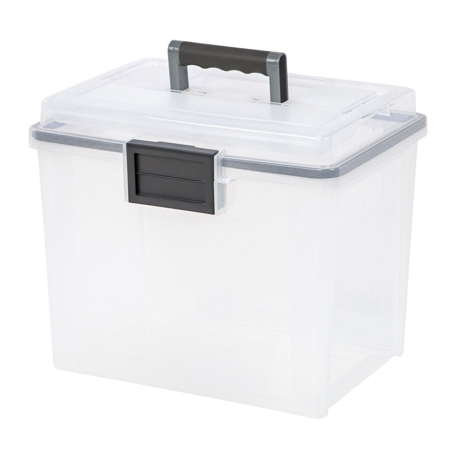 Iris Usa 19 Quart Letter Size Portable Weathertight File Box Clear 4