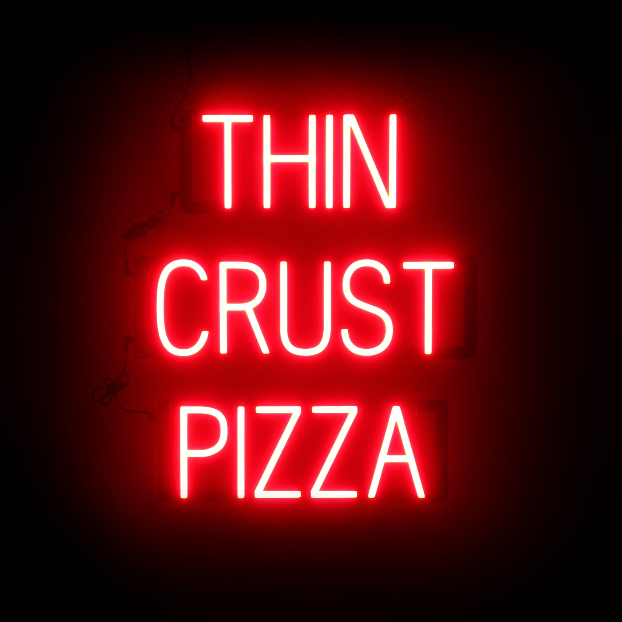 SpellBrite THIN CRUST PIZZA LED Sign for Business. 20.6" x 23.8" Red ...