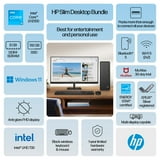 "HP 27"" Monitor & Slim Desktop Bundle with Windows, Intel Core i3 ...