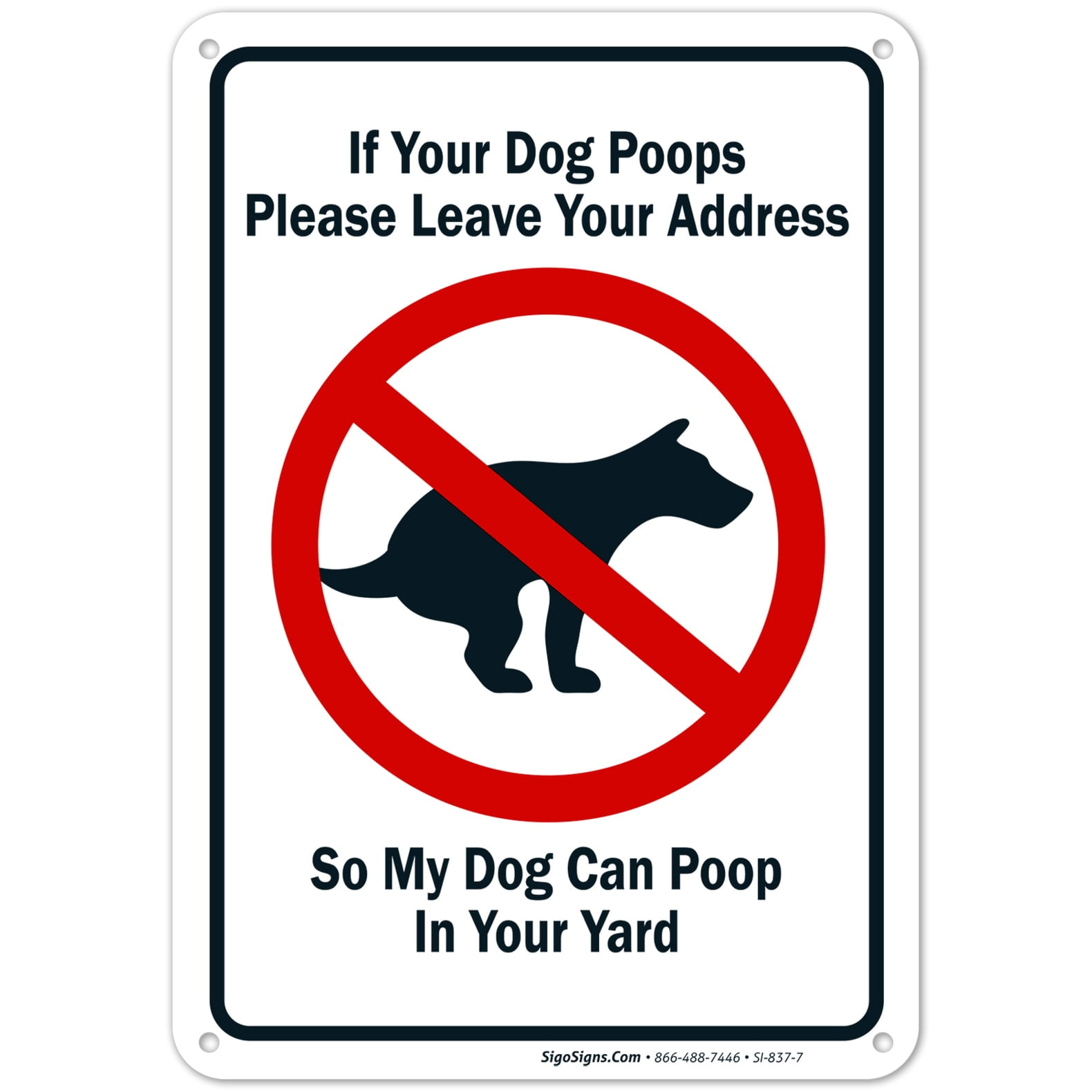 Funny Dog Poop Message Sign, - Walmart.com