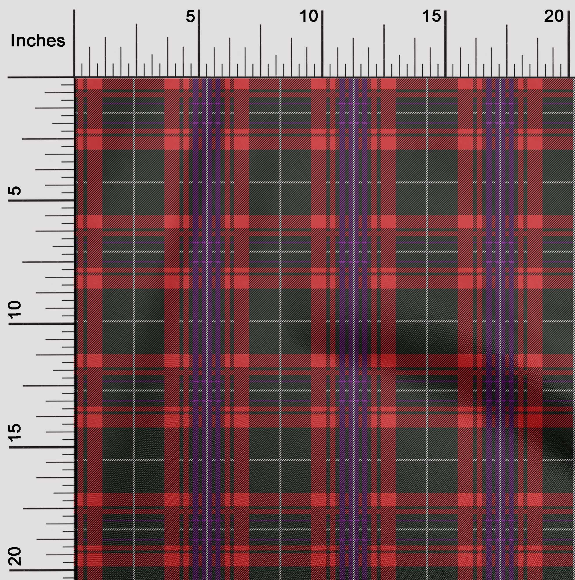 oneOone Organic Cotton Voile Fabric Tartan Check Print Fabric By The ...