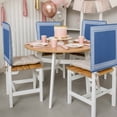 Blue Back Pattern Retro Greece Chair Covers Set of 4 Abstract Geometric ...