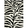 SAFAVIEH Florida Eleanor Animal Stripes Area Rug, Ivory/Black, 5'3" x 7 ...