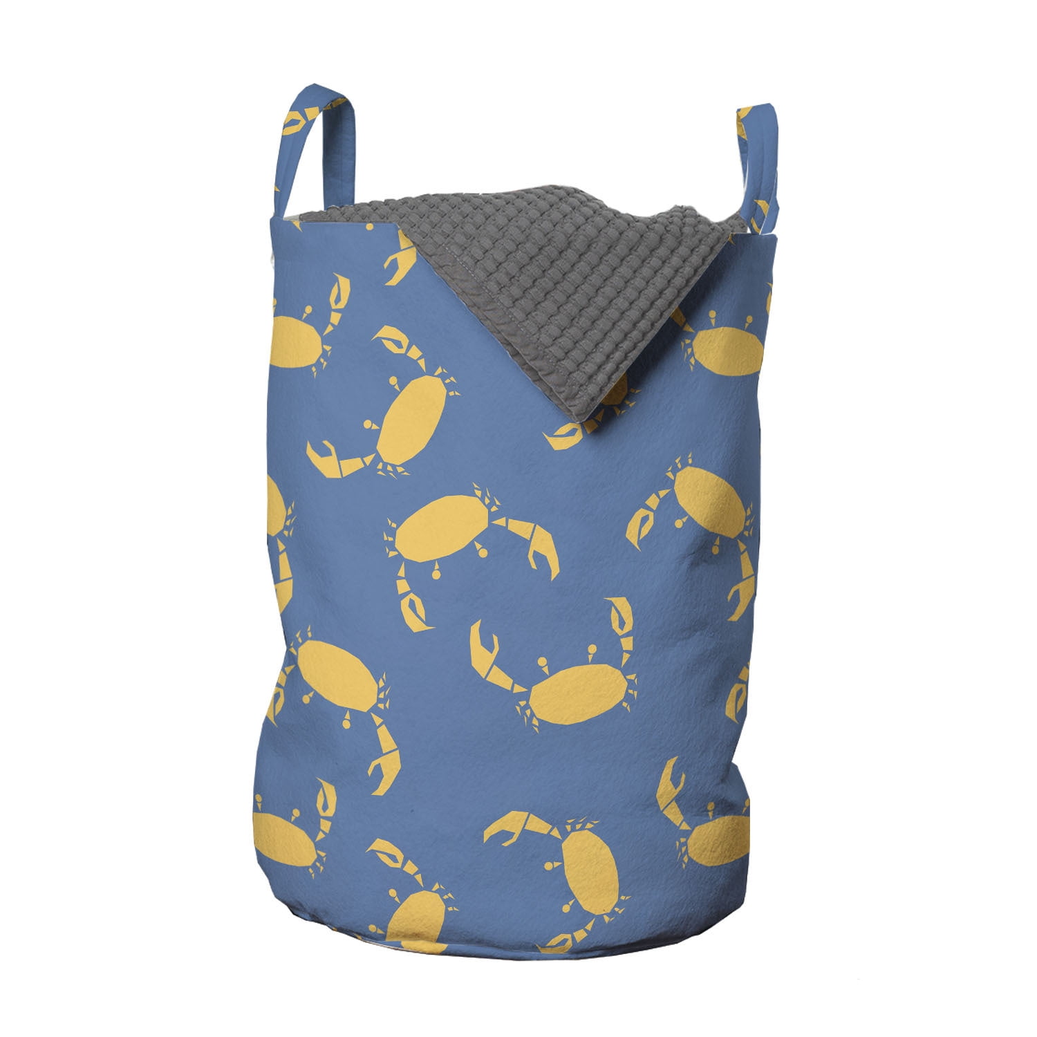Nautical Laundry Bag, Repetitive Graphic and Ocean Crabs Underwater Sea ...
