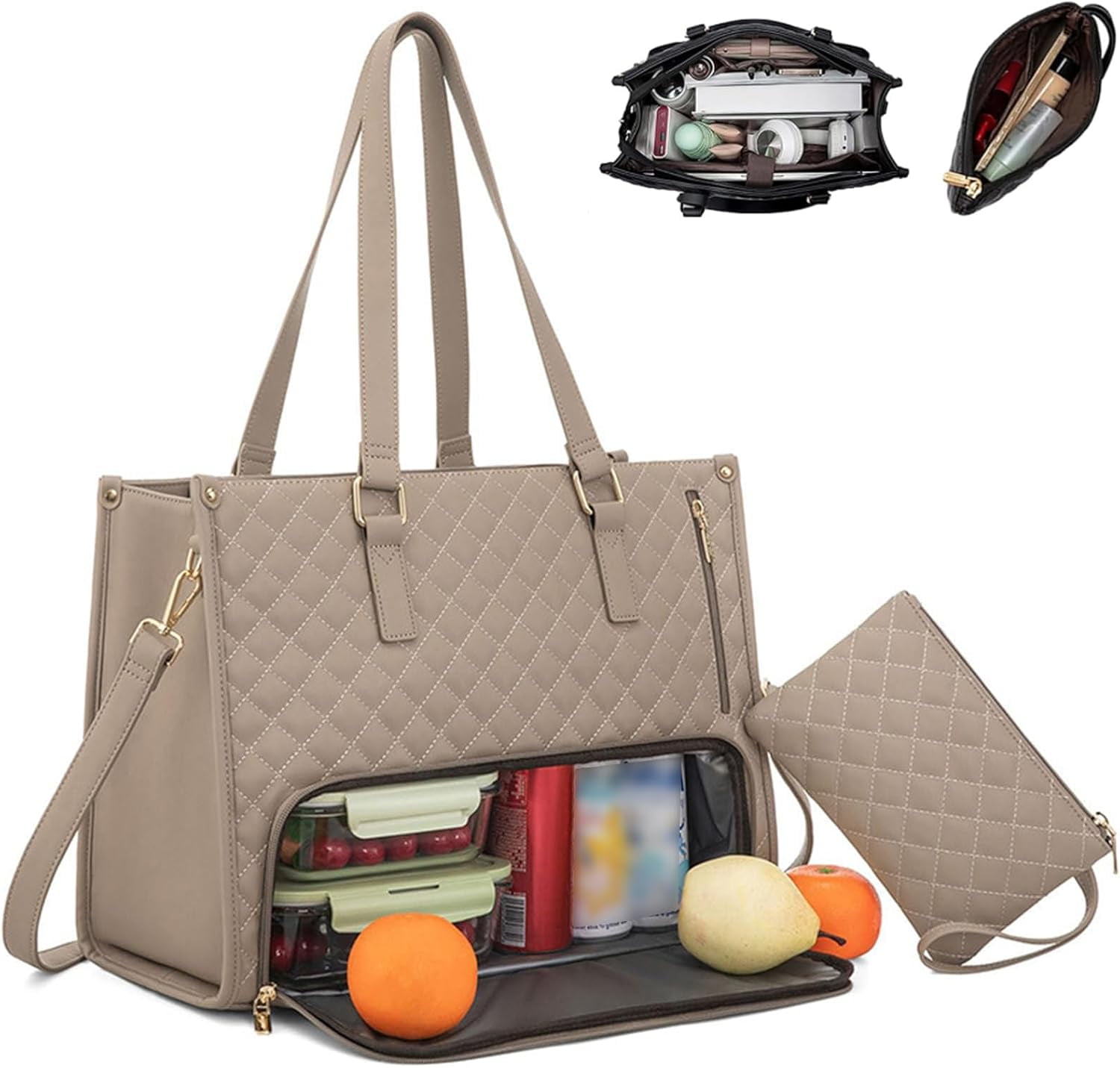 Packuum 3 in 1 Tote Bag for Women, Packuum Lunch Bag, 15.6 Inch Tote ...