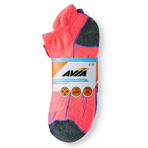 Avia - Ladies Cushioned Performance Low Cut Socks, 6 Pack - Walmart.com