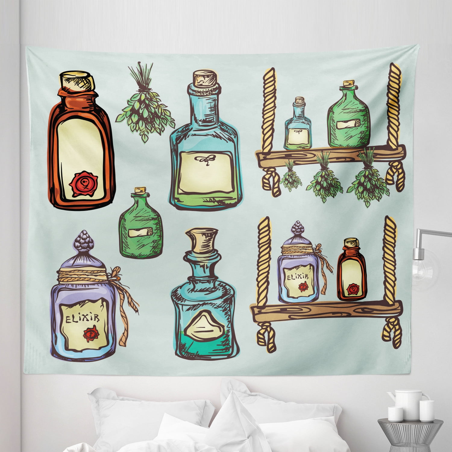 Apothecary Tapestry, Retro Alchemy Magic Craft Elixir Herbal Cure ...