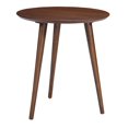 Evie End Table - Wood - Walnut: Rubberwood, Scandinavian Style, Round ...