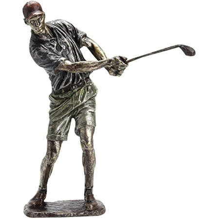 Golfer Figurine Statue Decor,Swinging A Golf Club Statue,Vintage Modern ...