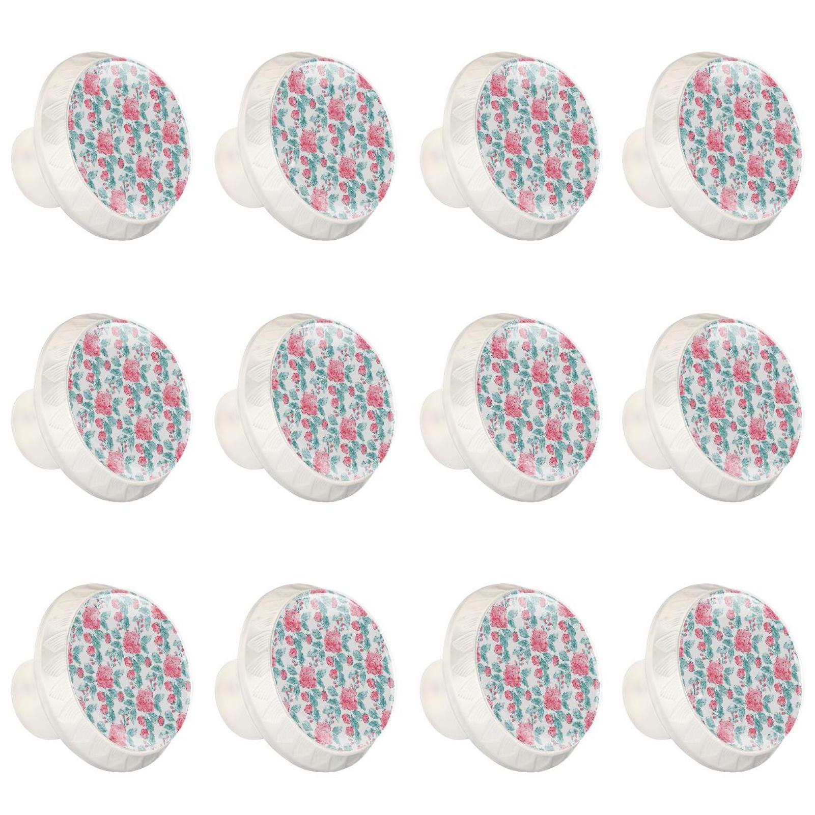 12 Pcs Floral Pattern Knobs for Kitchen Cabinet Cupboard Dresser Bookcase Drawer Pulls Handles ...