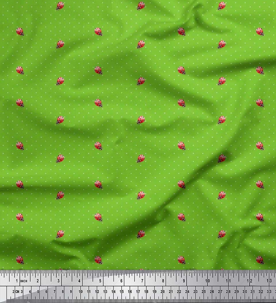 Soimoi Velvet Fabric Dot & Insect Print Fabric by The Yard 58 Inch Wide ...