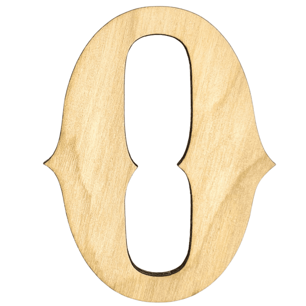 Krafty Supply 20" Tall Birch Plywood Letter 0 |1/4" Thick | Western ...