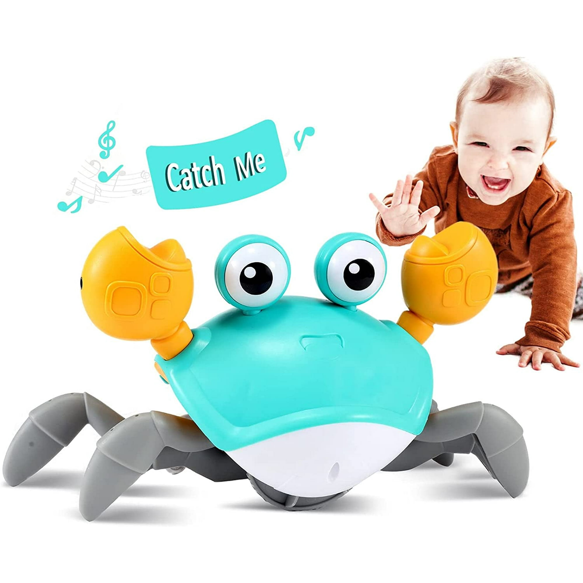 Baby Toys Infant Crawling Crab Tummy Time Toy Gifts 3 4 5 6 7 8 9 10 11 12 Babies Boy Girl 3 6 6 12 Learning Crawl 9 12 12 18 Walking Toddler 36 Months Old Music Development Interactive Birthday Gift ...