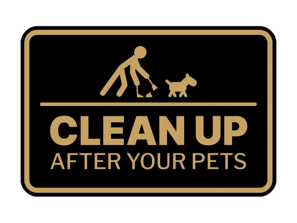 Signs ByLITA Classic Framed Clean up After Your Pets Sign (Black Gold ...