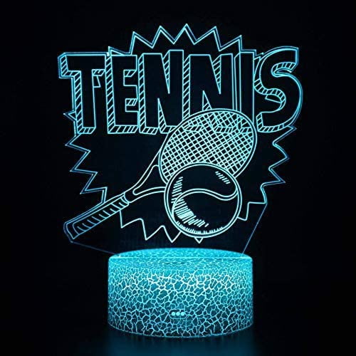 Tennis 3D Night Light,3D Illusion Lamp 16 Color Change Decor Lamp with ...