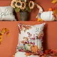 Fall Pillow Covers 18x18 inch Set of 2 Orange White Pumpkin Fallen ...
