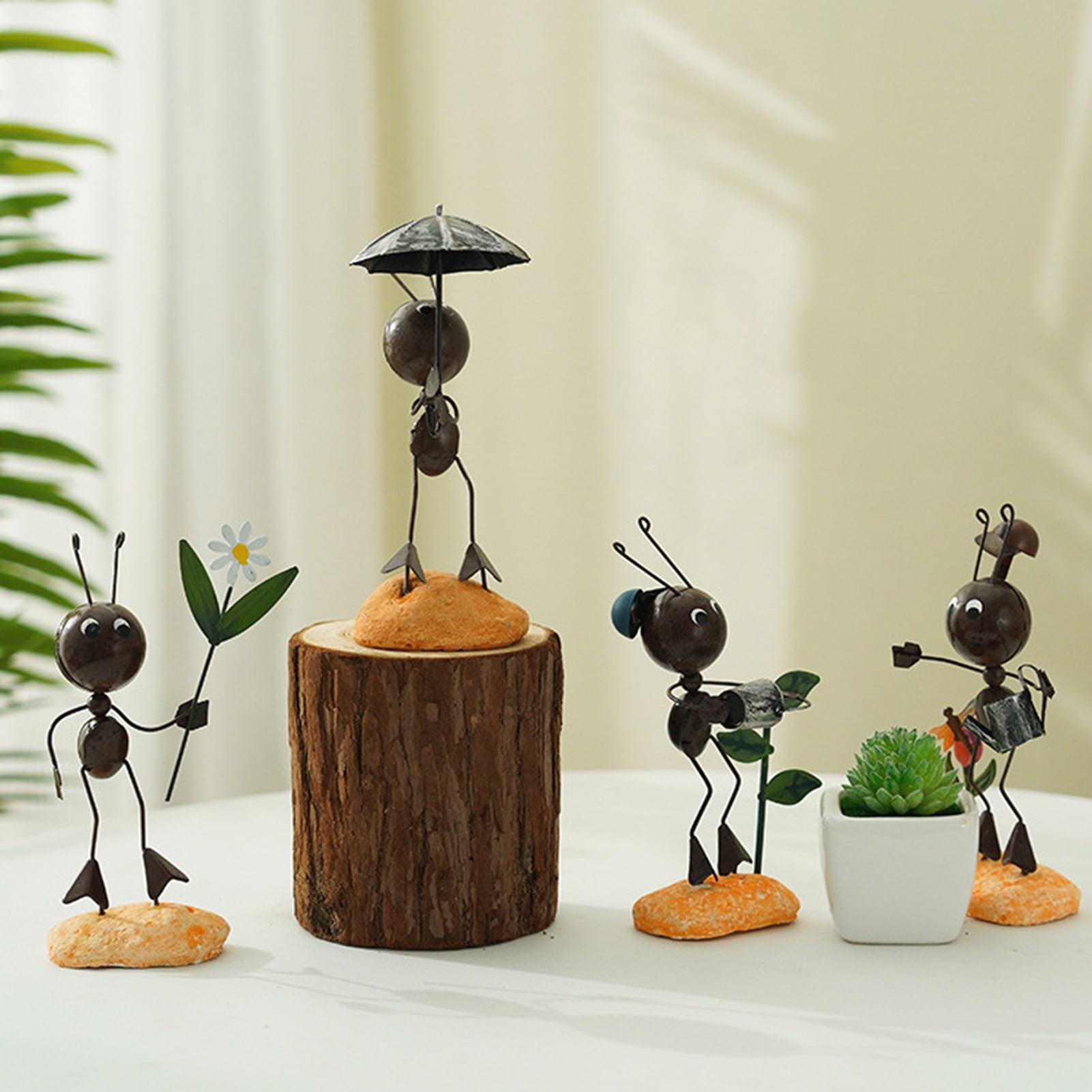D-GROEE Metal Ant Garden Decor Outdoor Mini Art Decorative Insect Tree ...