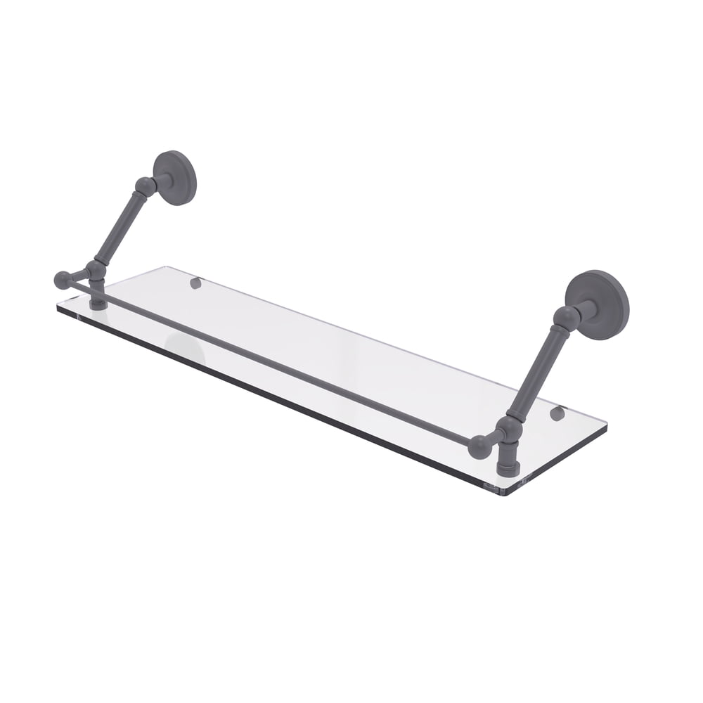 Prestige Regal 30 Inch Floating Glass Shelf with Gallery Rail - Walmart ...