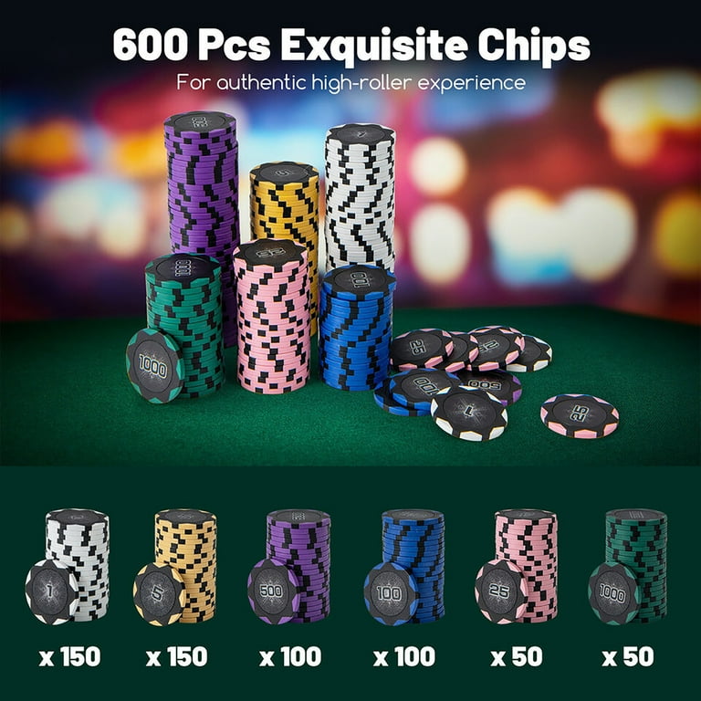 Free Shipping! Gymax 600-Piece Poker Chip Set 14 Gram Free Shipping! Gymax 600-Piece Poker Chip Set 14 Gram