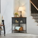 VECELO Corner Storage Cabinet with Double Door and Storage Shelf, Free ...