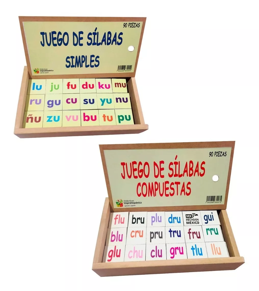 Juego De Mesa Sílabas Simples + Sílabas Compuestas Didáctico | Walmart ...