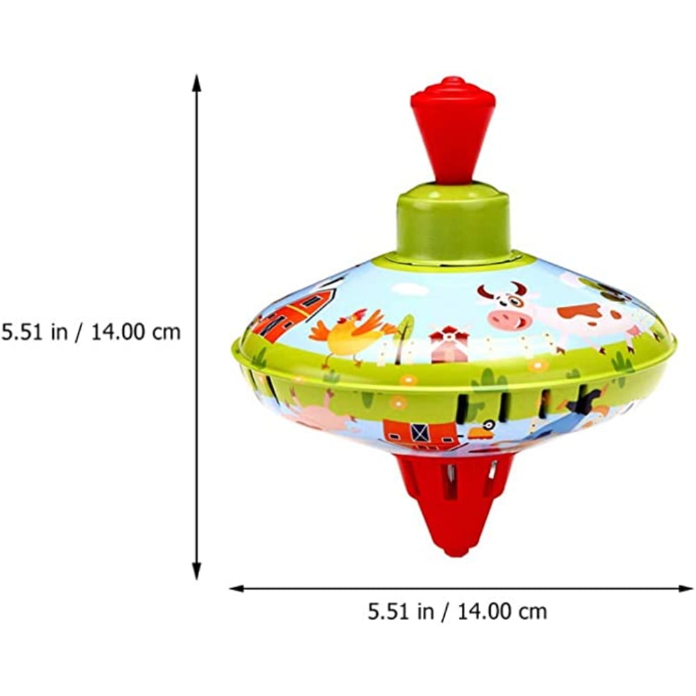 SNNROO Spinning Top for Kids, Metal Musical Toy with Cartoon Pattern ...