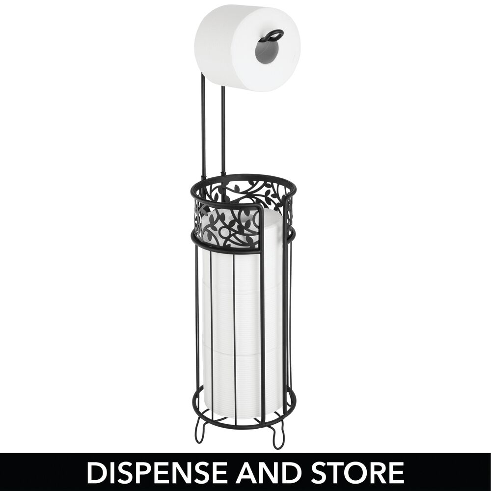 Buy mDesign Steel Toilet Paper Roll Stand Storage Organizer and ...