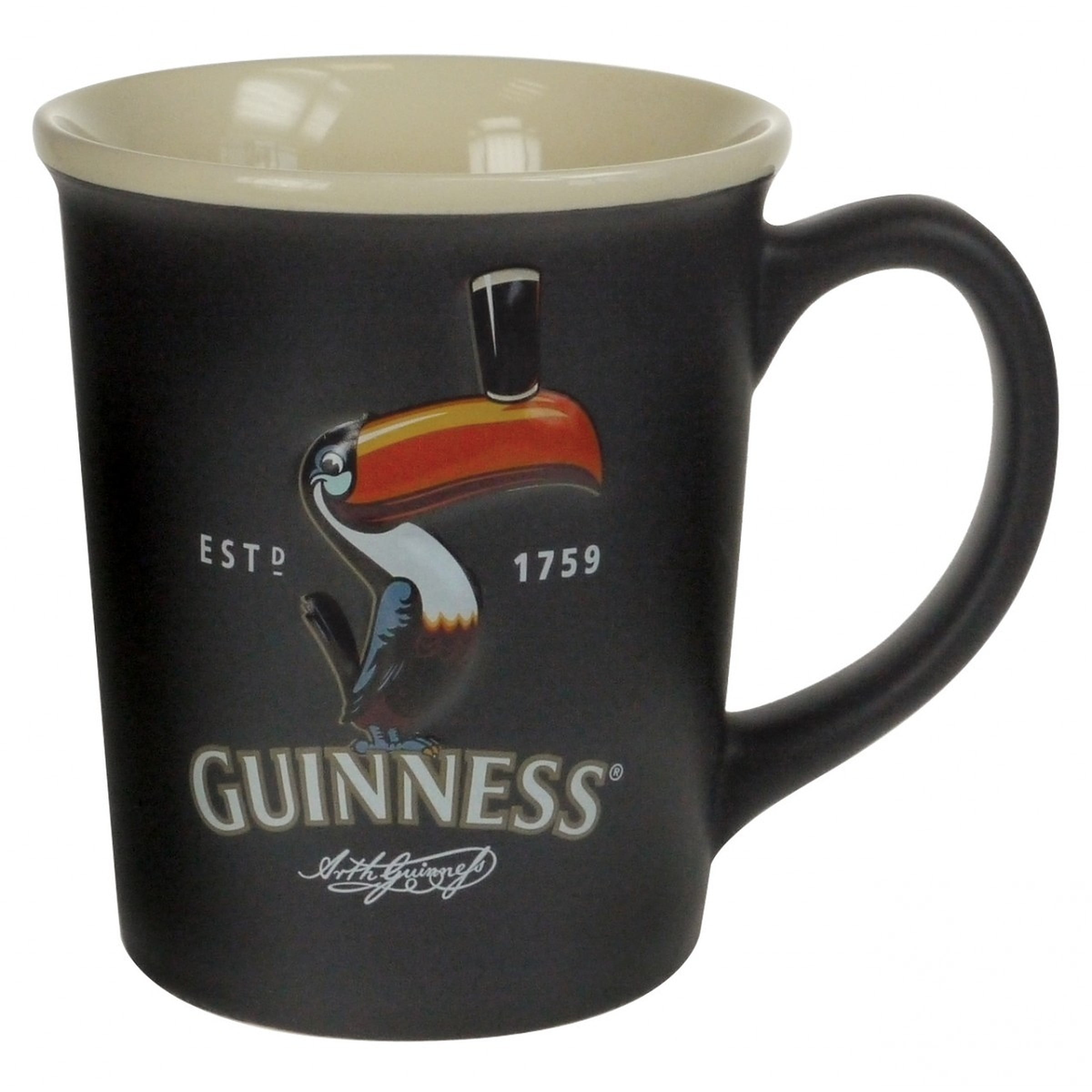 Guinness Mug Ceramic Toucan Embossed Cup 16 fl oz. Black Color ...