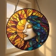 Abstract Sun Stained Glass Suncatcher – Circular Window Hanging Decor ...