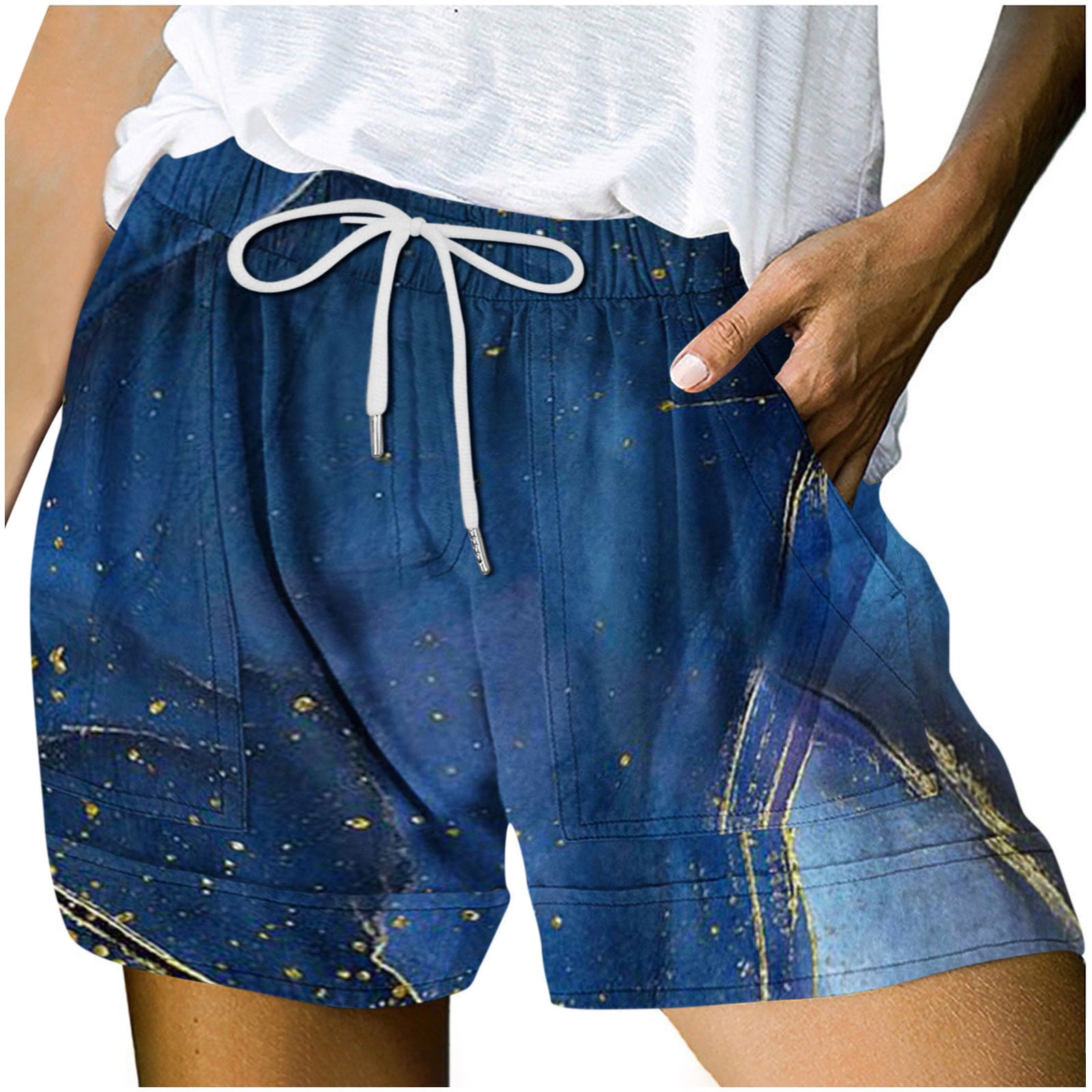 American Flag Pockets High Waisted Shorts