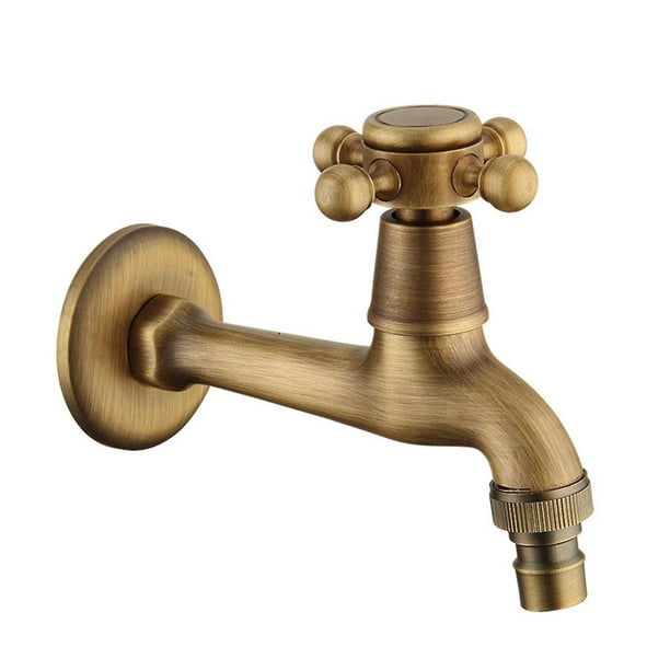 Longest Tap For Outdoor Garden Antique Brass Wall Mount Bathroom Corner ...