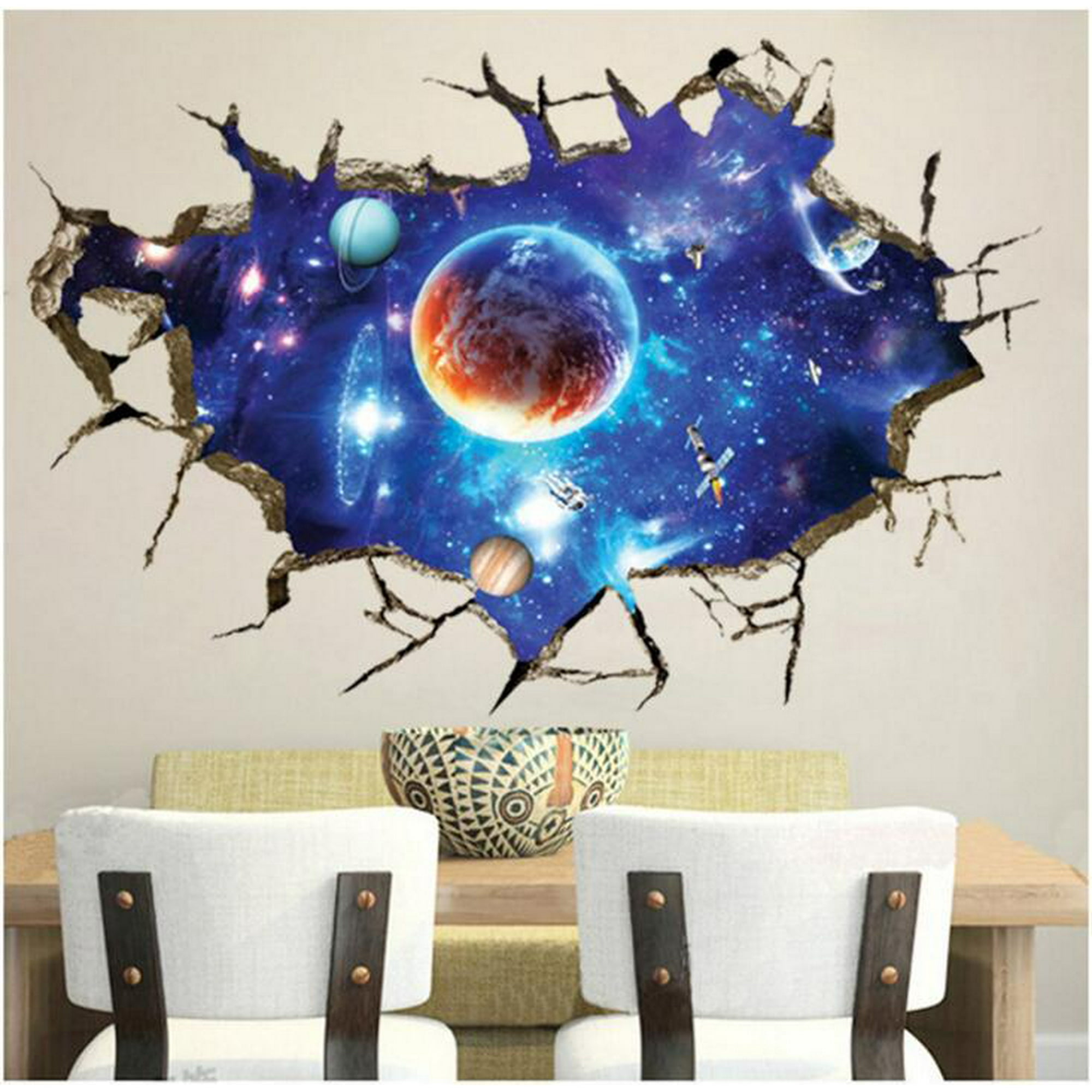 Click here for Nieqiuyun Solar System Wall Decal Art Smashed 3d G... prices
