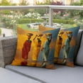 African American Woman Outdoor Waterproof Throw Pillow Covers 16x16 Set ...
