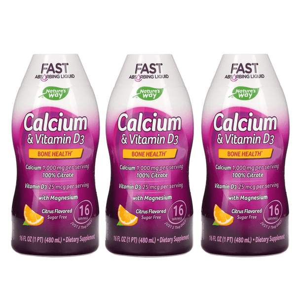 Wellesse Calcium Citrate and Vitamin D3 Liquid by Natures Way - Natural ...