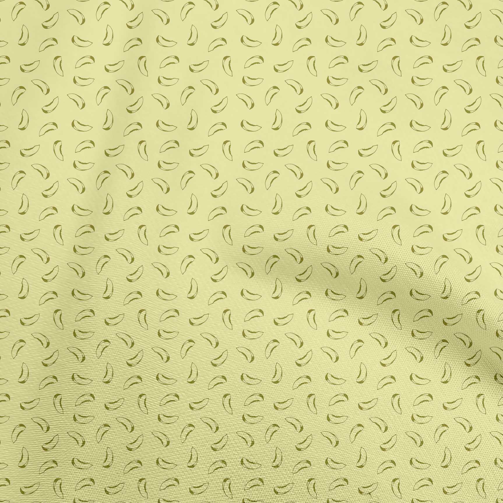 oneOone Cotton Silk Pale Yellow Fabric Peach Sewing Material Print ...