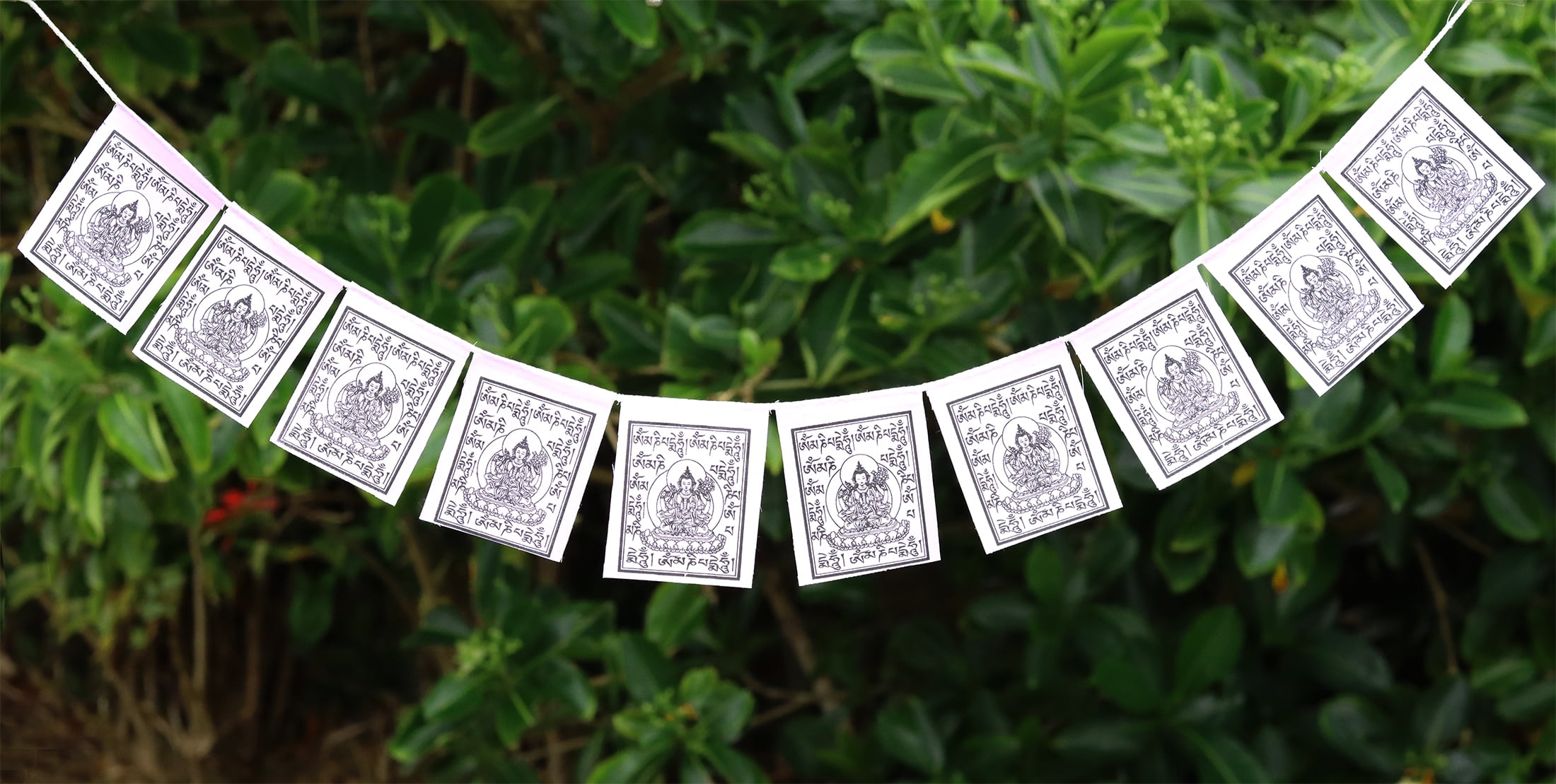 Buddha Of Compassion Mini Prayer Flags - Solid White - Walmart.com