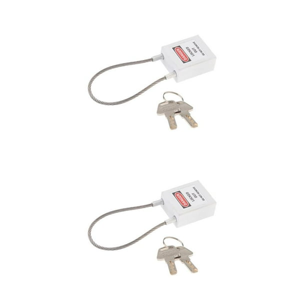 Ounissouiy Stainless Steel Cable Safety Padlock Lockout Lock, 7 ...