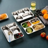 YSTDHL 3 Pack Stainless Steel Rectangular Divided Plates Tray, 5 ...