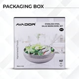 Avador® Set of 3 Premium Stainless Steel Salad Mixing Bowl Hammered ...