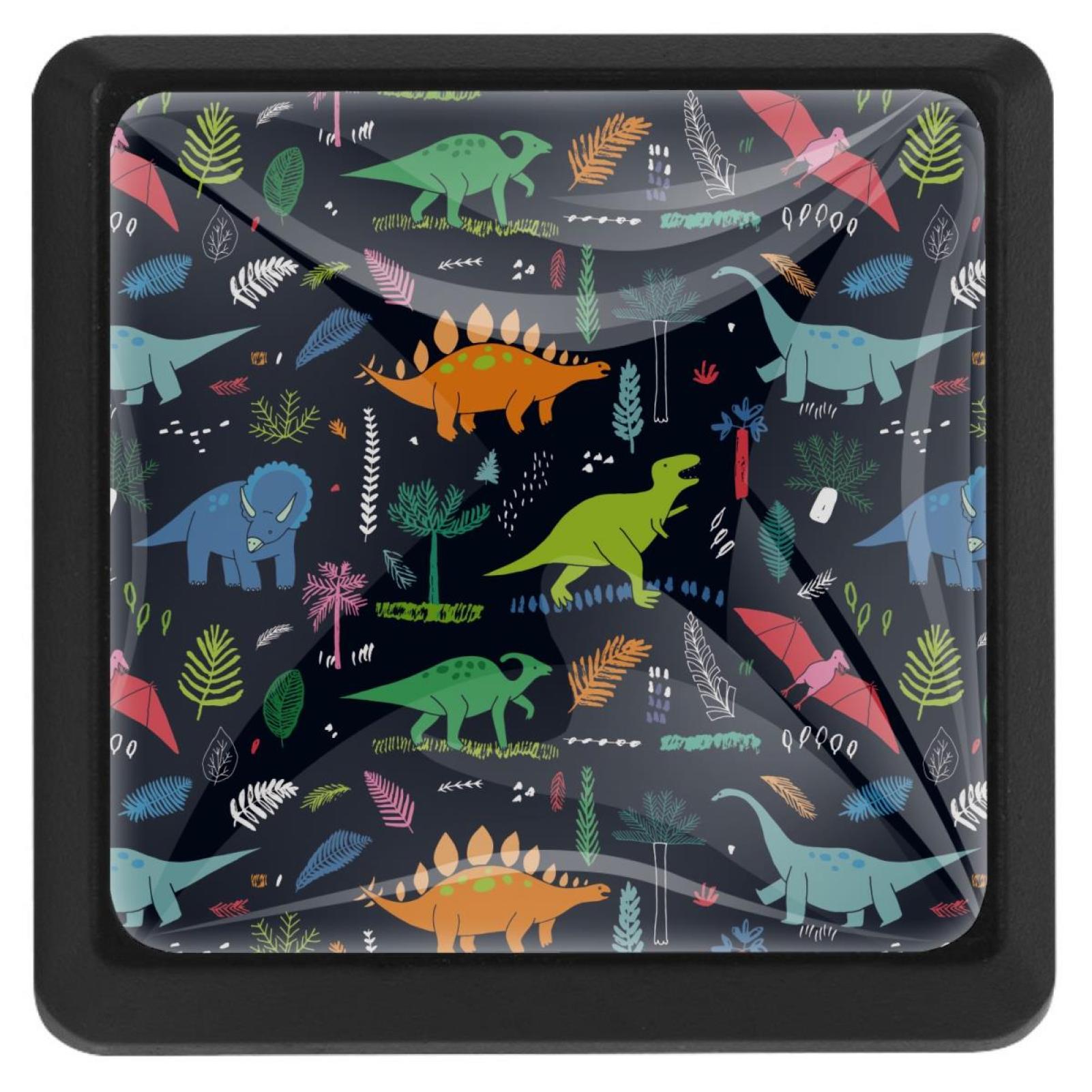 3 Pack Dinosaur Square Cabinet Door Knobs Decor for Cupboard Dressing ...