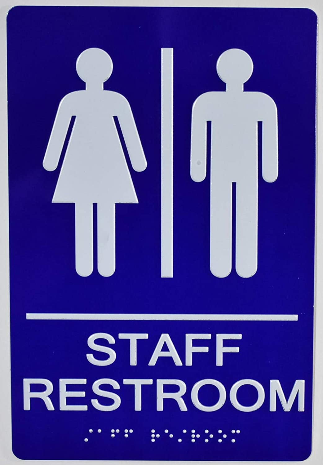 Staff Restroom Compliant Sign. 6"x9" Sign -(Aluminum, Blue, Size 6x9 ...