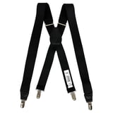 George Men's 1.25in Cross Back Black Suspender Stretch Material Fits ...