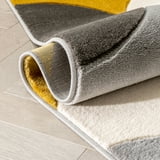 Well Woven Hilda Gold Modern Geometric Circles & Boxes Pattern Area Rug ...