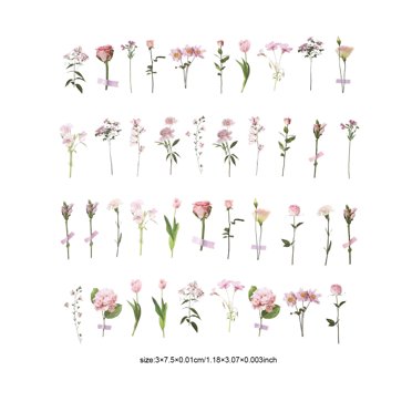 100 Flower Stickers, Floral Sticker Pack for Scrapbook, Laptop ...