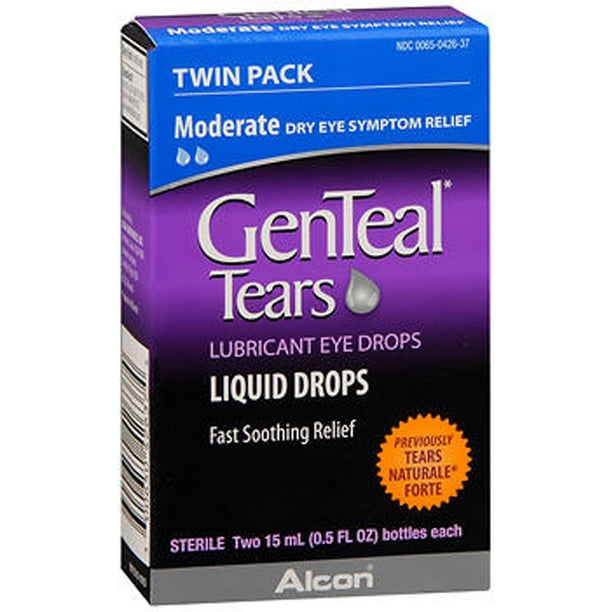 GenTeal Tears Moderate Eye Drops, 0.5 fl oz, 2 Pack - Walmart.com