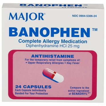 Major Banophen Diphenhydramine Capsules, 50 mg, 1000 Count - Walmart.com